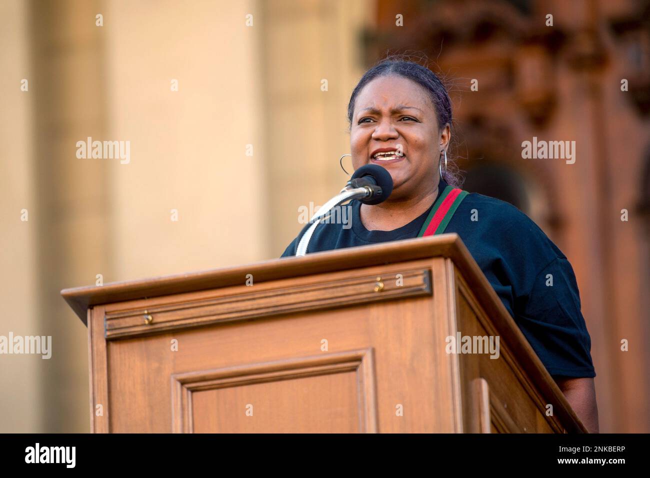 Angela Waters Austin, Black Lives Matter Michigan founder, speaks as ...