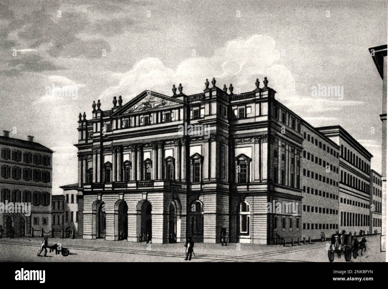 1940 ca : The projet of the LA SCALA THEATRE in Milano by the architect ...