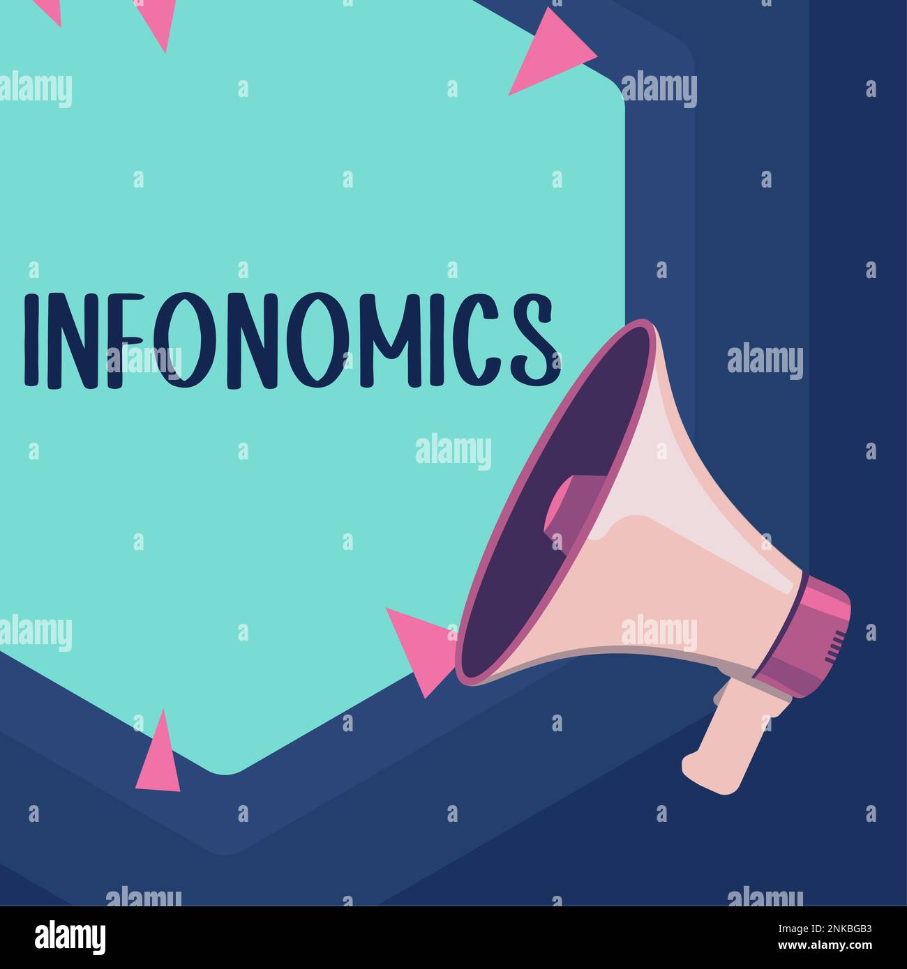 Text caption presenting Infonomics. Business idea visual image used to ...