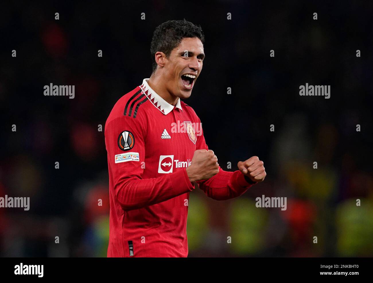 Manchester, England, 23rd February 2023. Raphael Varane of Manchester ...