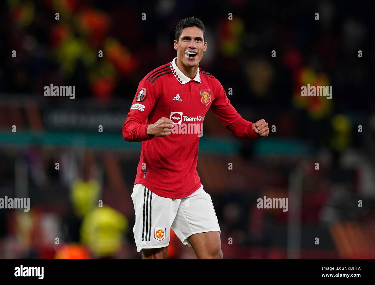 Manchester, England, 23rd February 2023. Raphael Varane of Manchester ...