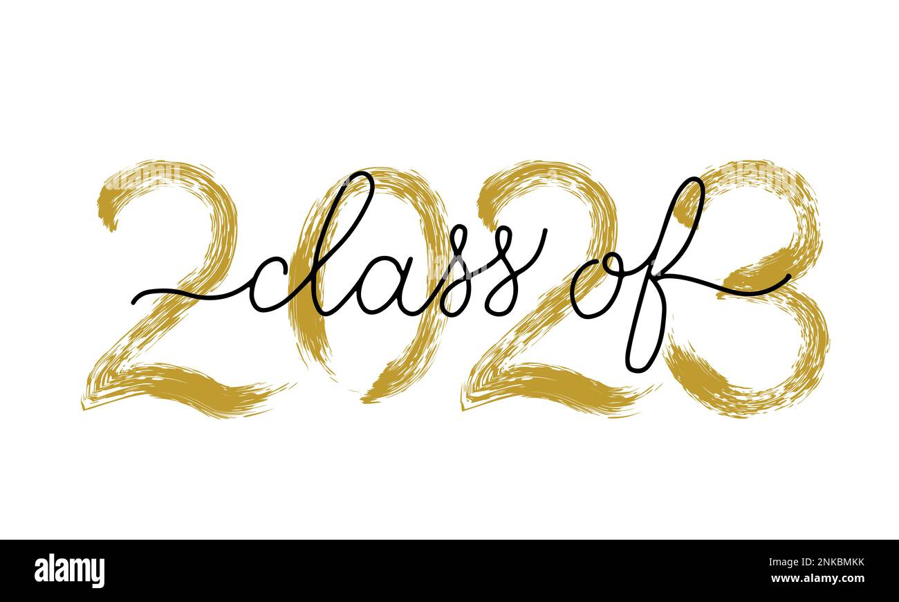 Class of 2023 lettering with dry brush stroke. Congratulations to ...