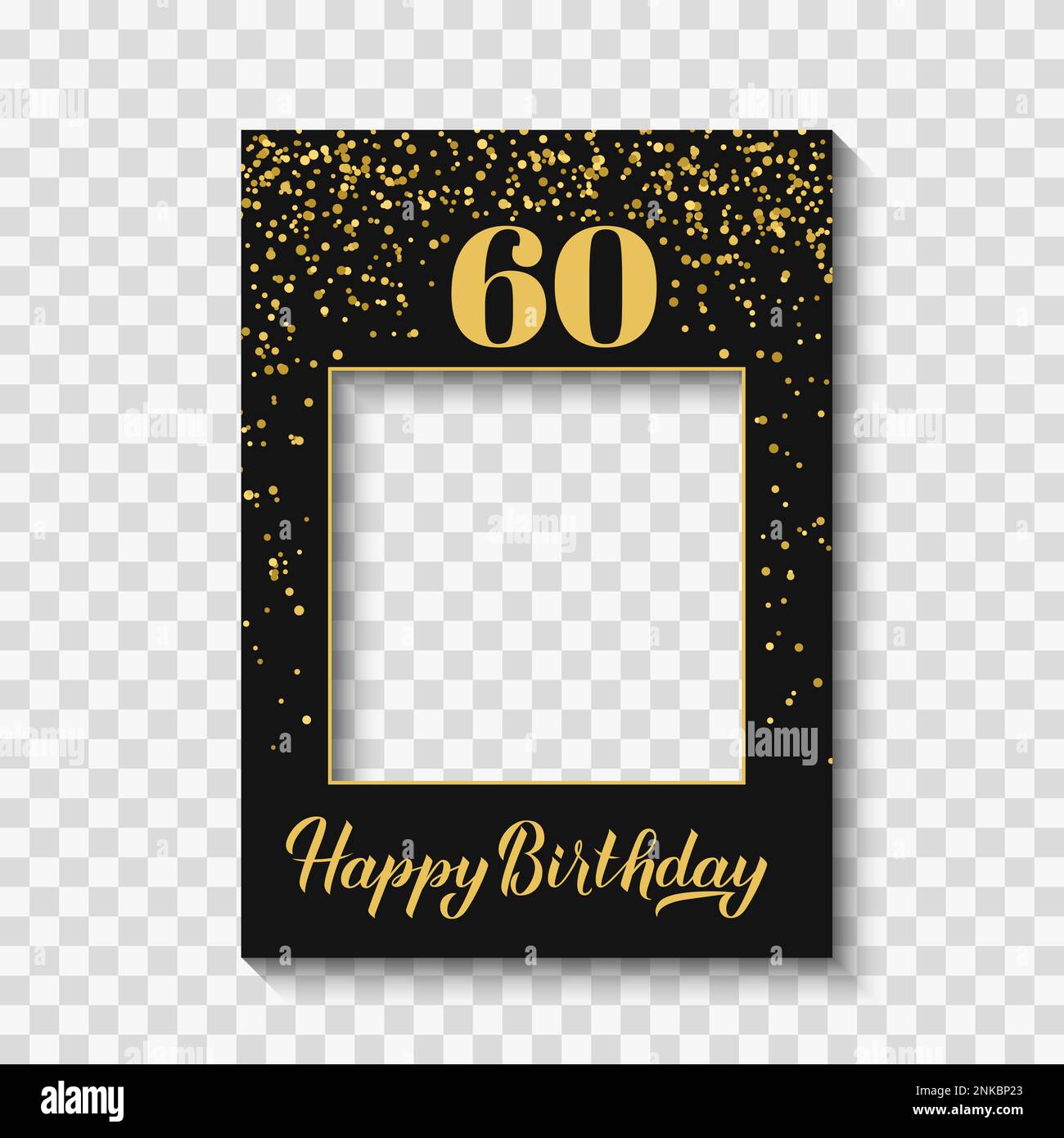 Happy 60th Birthday photo booth frame on a transparent background ...