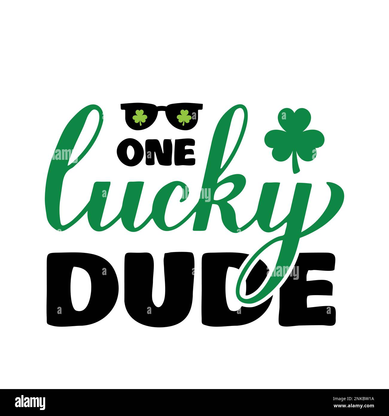 One Lucky Dude Calligraphy Hand Lettering Funny St Patricks Day Quote