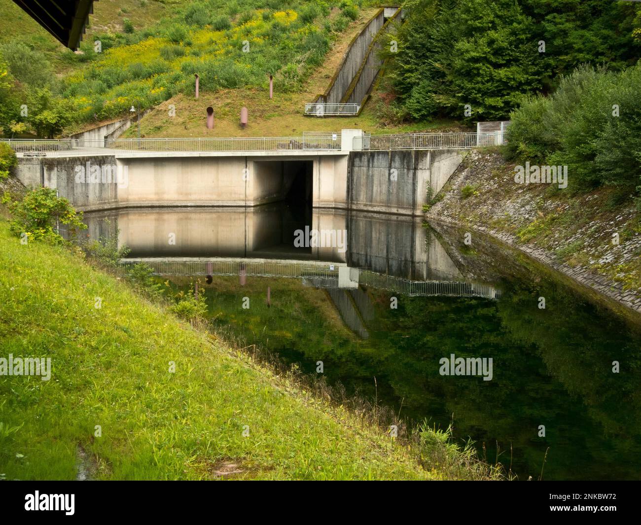 Shooting channel with stilling basin of the Kleine Kinzig dam ...