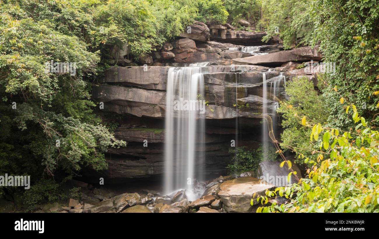 Thung Na Mueang Waterfall in Nature Reserve, Mekong Area, Isaan, Ubon ...