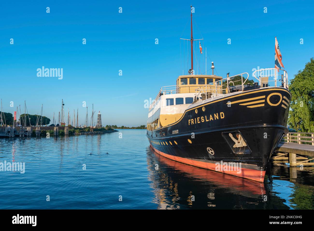 Museum ship Friesland at the jetty, Enkhuizen, North Holland ...