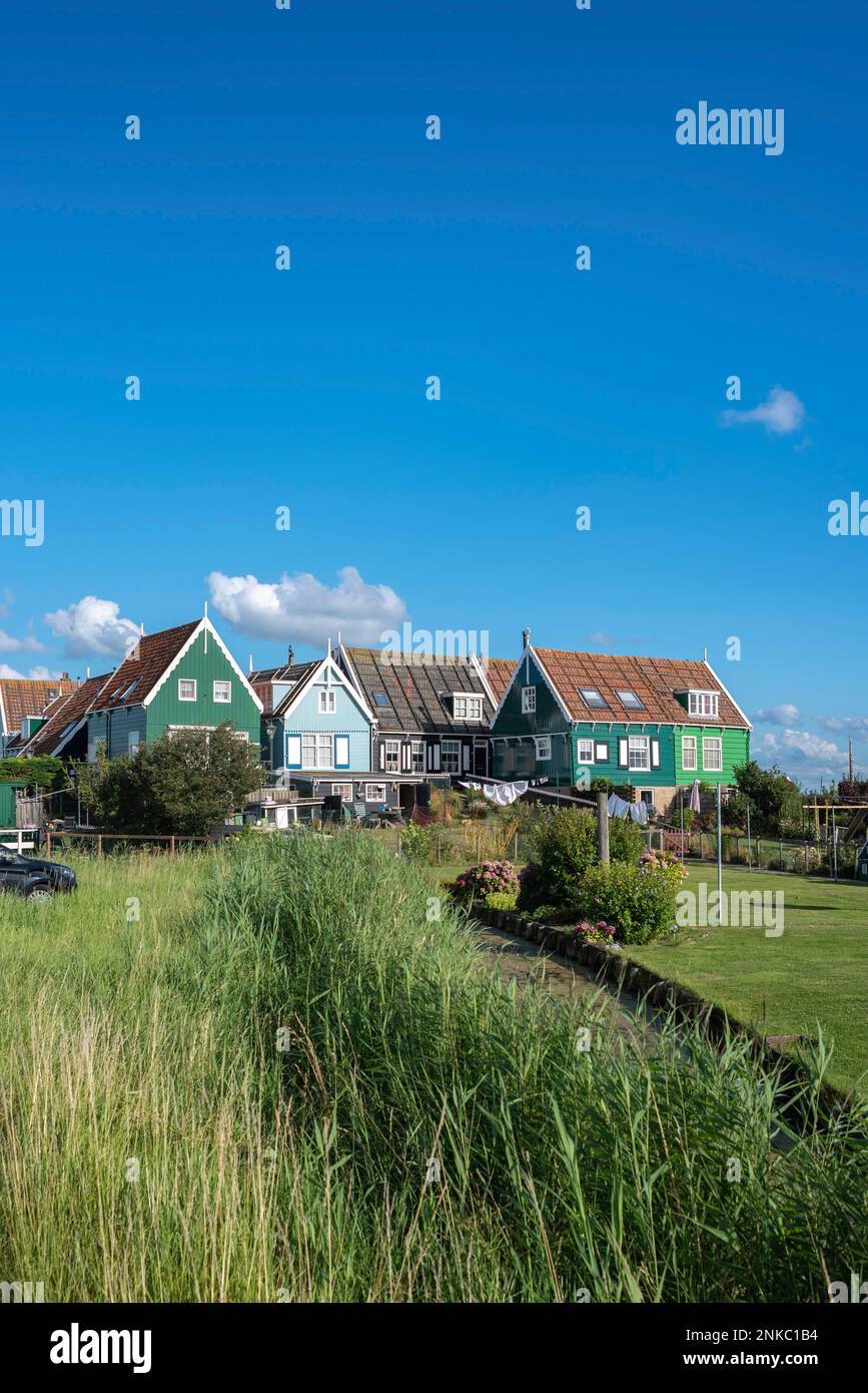 Characteristic houses of the hamlet of Hoefe south of the canal, Marken ...