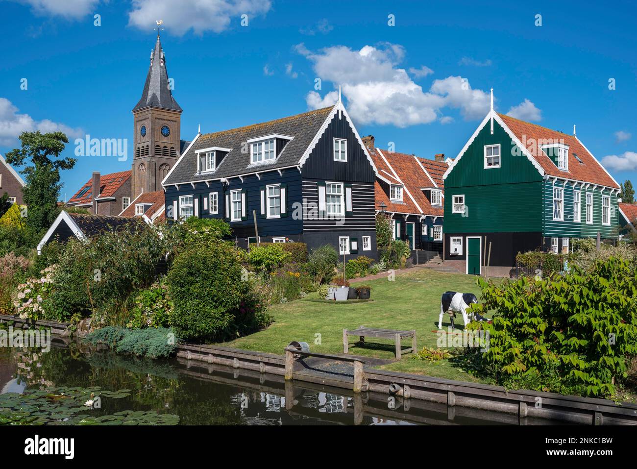 Characteristic village scene at Westerstraat, Marken Island, North ...