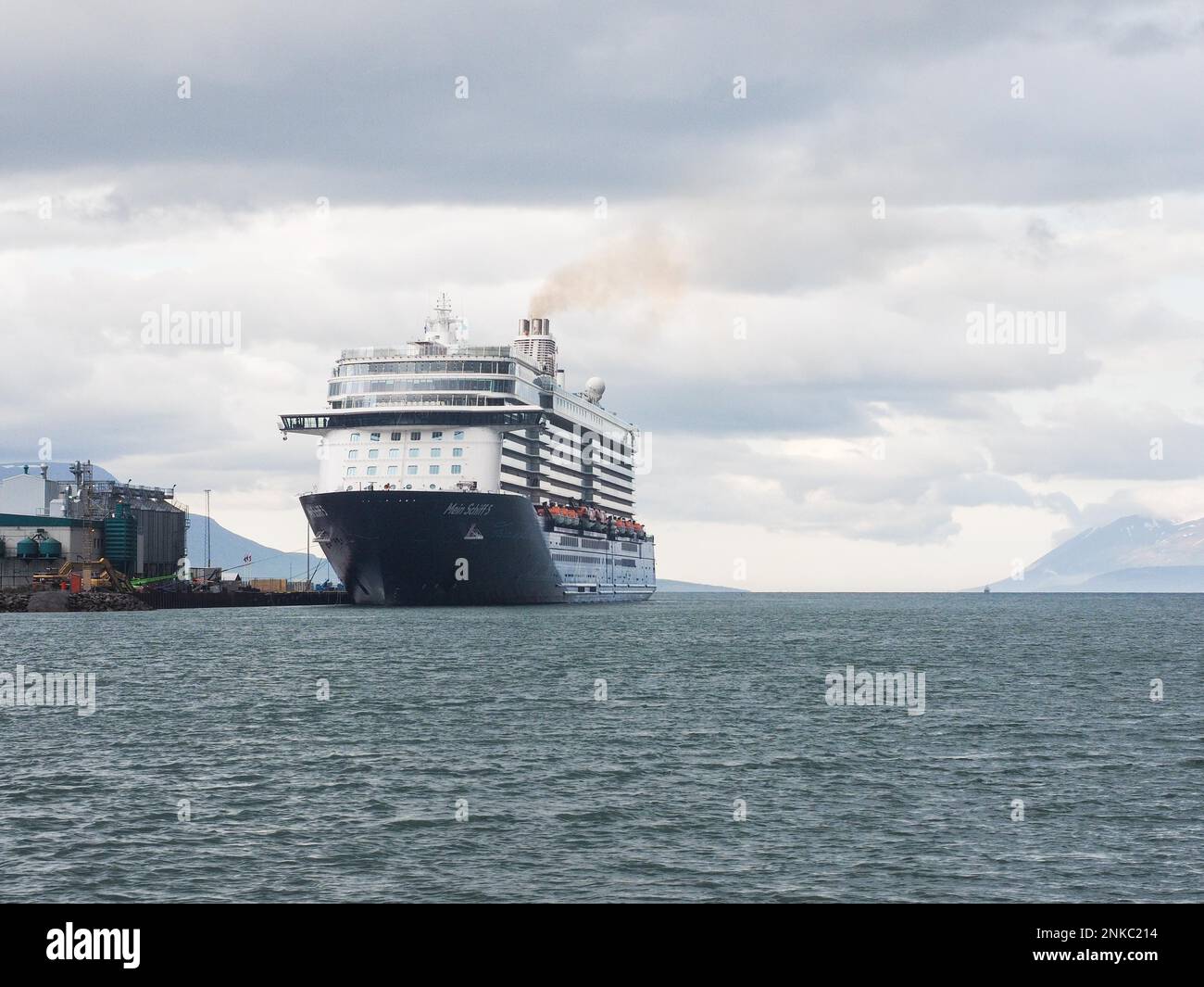 Cruise ship, Port of Akureyri, Norourland eystra, Northeast Iceland ...