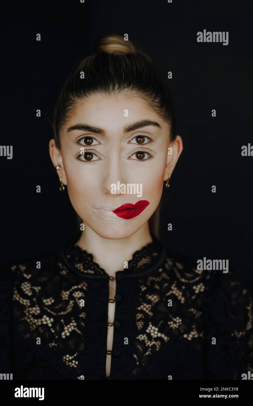 Crazy made up woman face Stock Photo - Alamy