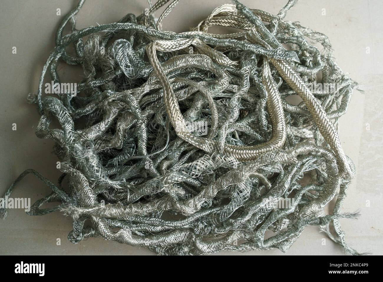 Silver metal copper wire scrap materials recycling of waste from manual ...