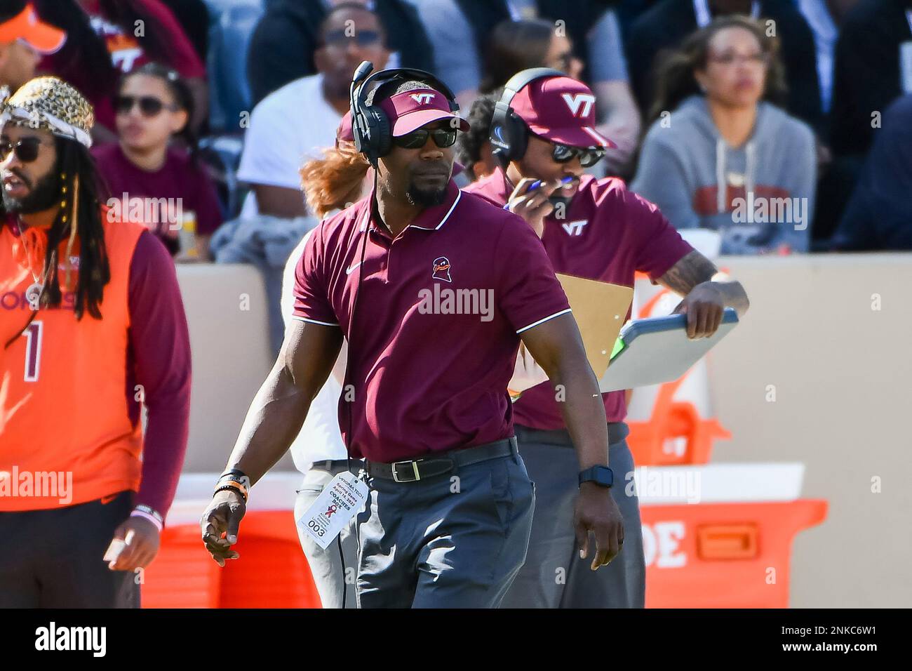 BLACKSBURG, VA - APRIL 16: Virginia Tech Hokies safeties coach Pierson ...