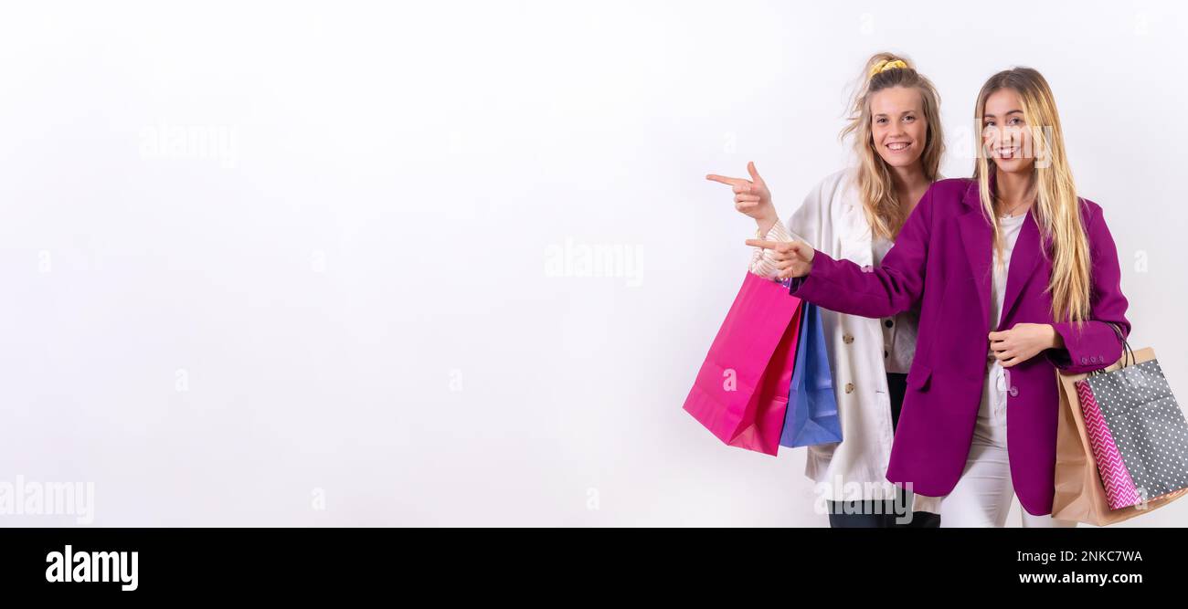 Copy and paste space, white background for advertisement, banner, Two ...