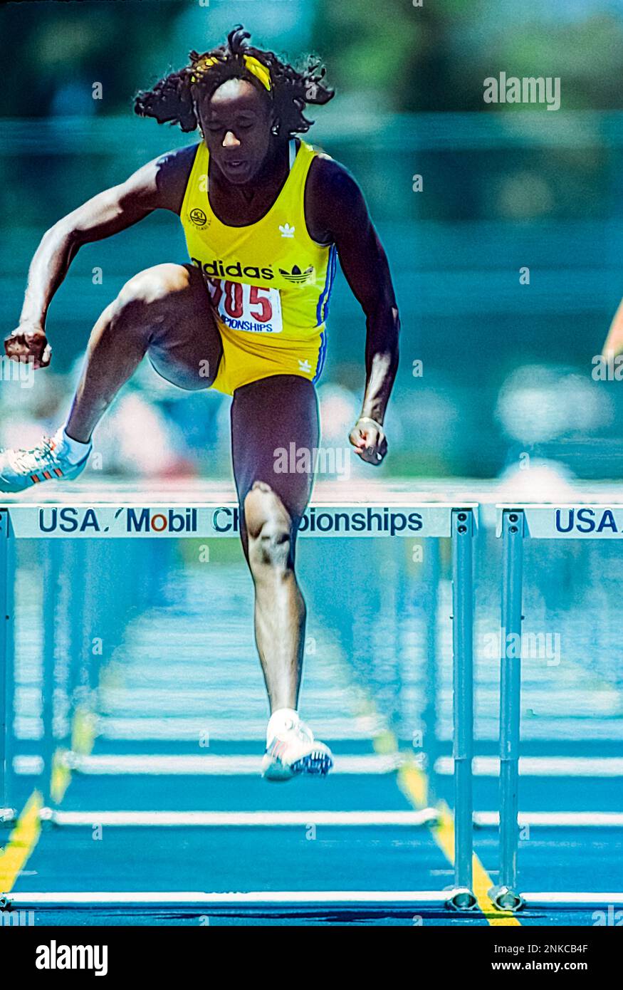 Jackie Joyner-Kersee competing in the Heptathlon at the 1987 USA ...