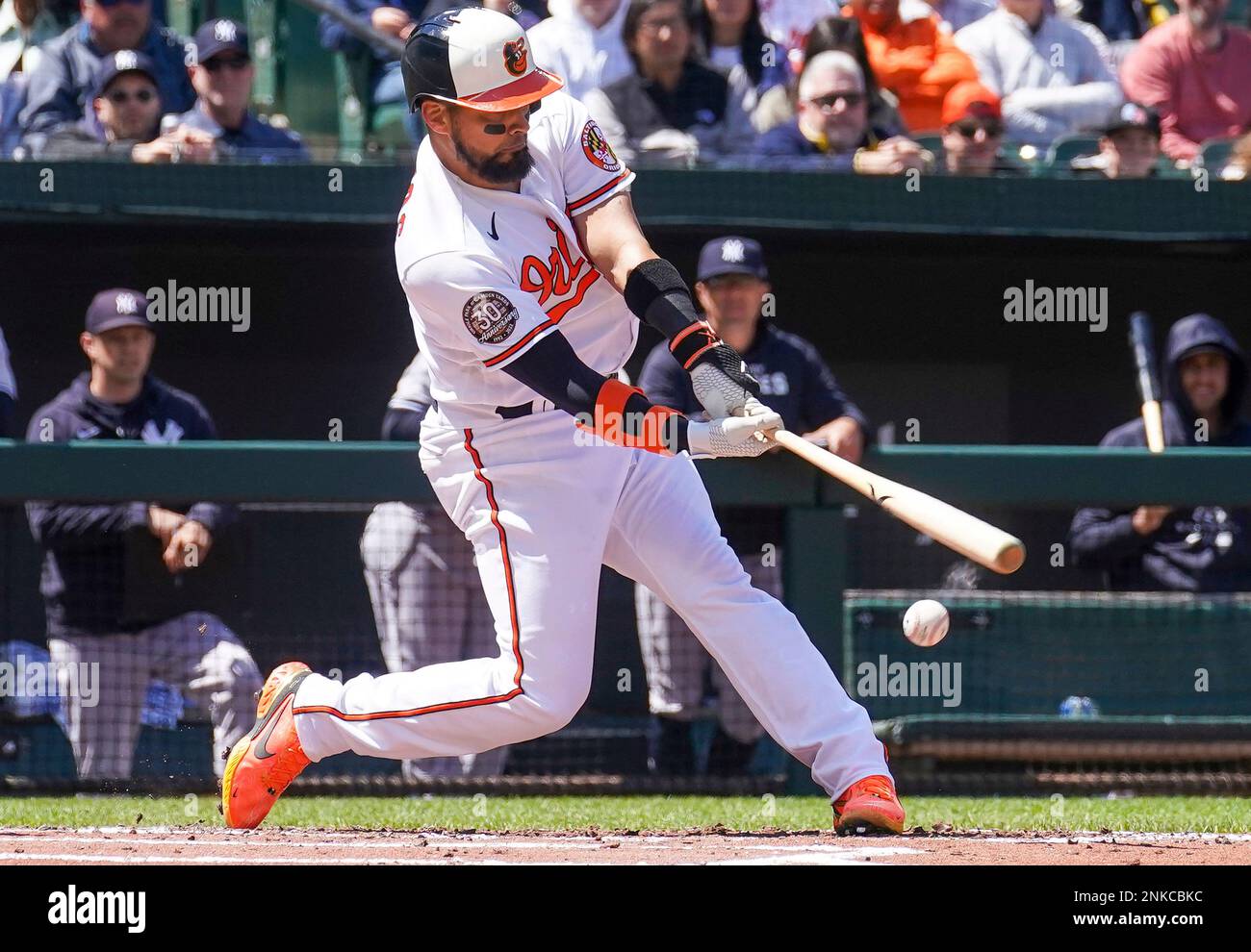 BALTIMORE, MD - APRIL 17: Baltimore Orioles catcher Robinson Chirinos ...