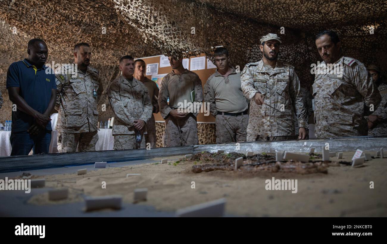 Members of the Saudi Arabian Armed Forces brief the convoy concept of ...