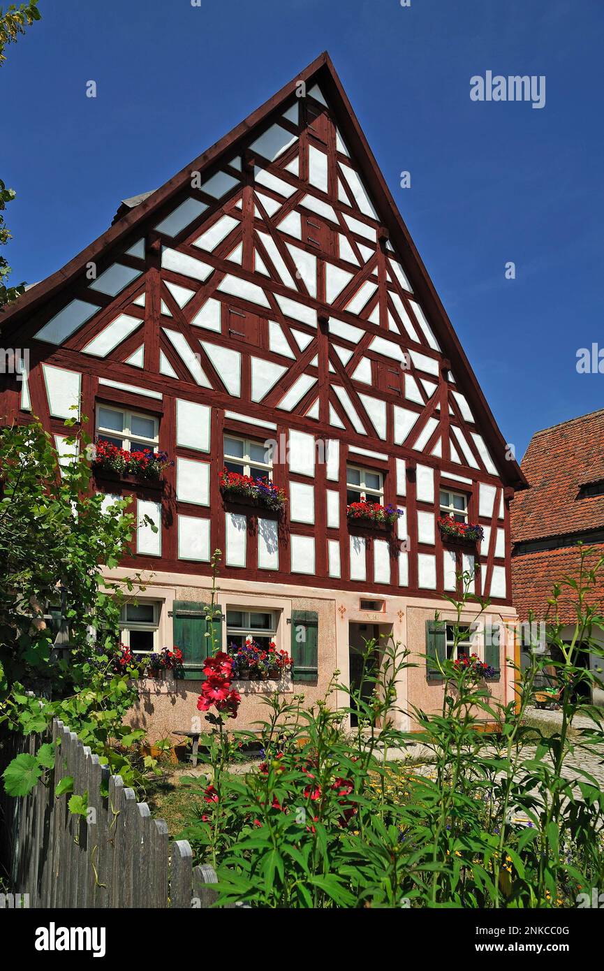 Hop farmhouse, built in 1821, Franconian Open-Air Museum Bad Windsheim ...