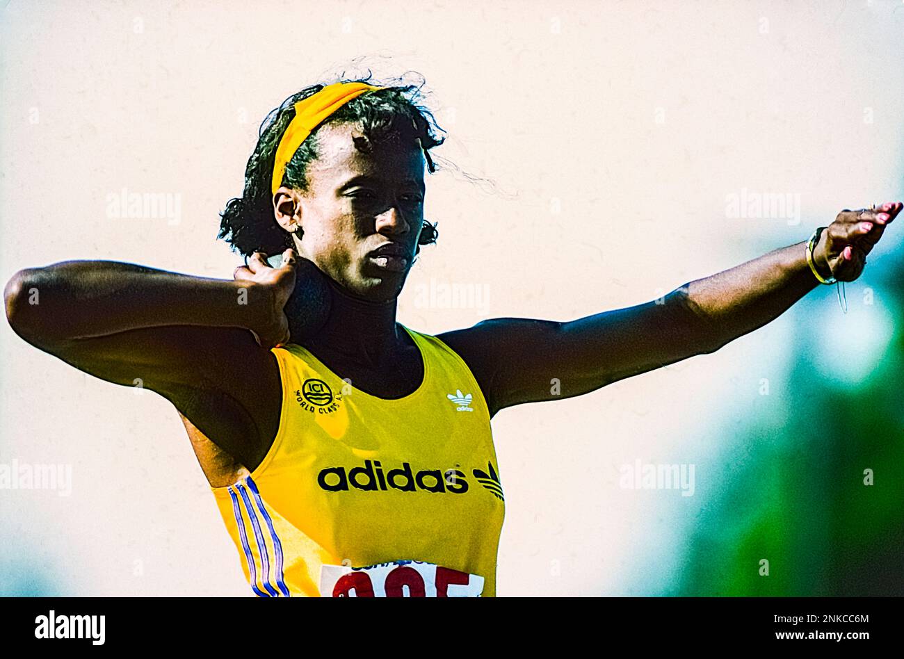 Jackie Joyner-Kersee competing in the Heptathlon at the 1987 USA ...