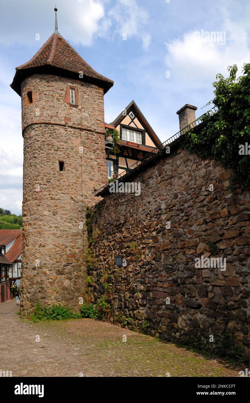 Swedish tower of the 12th century town fortifications, Gengenbach ...