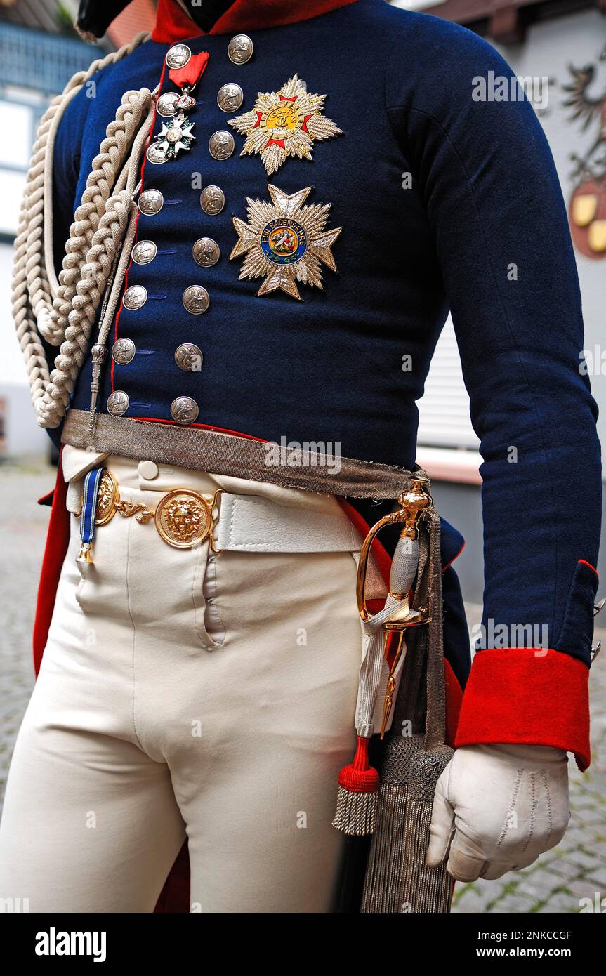 Detail of a Napoleonic uniform of the Colonell General of 1808, at a ...