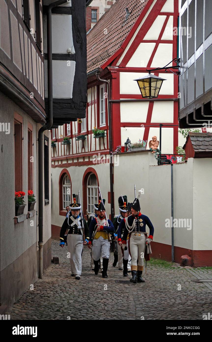 Napoleonic troops around 1808 during a patrol at a festival in ...