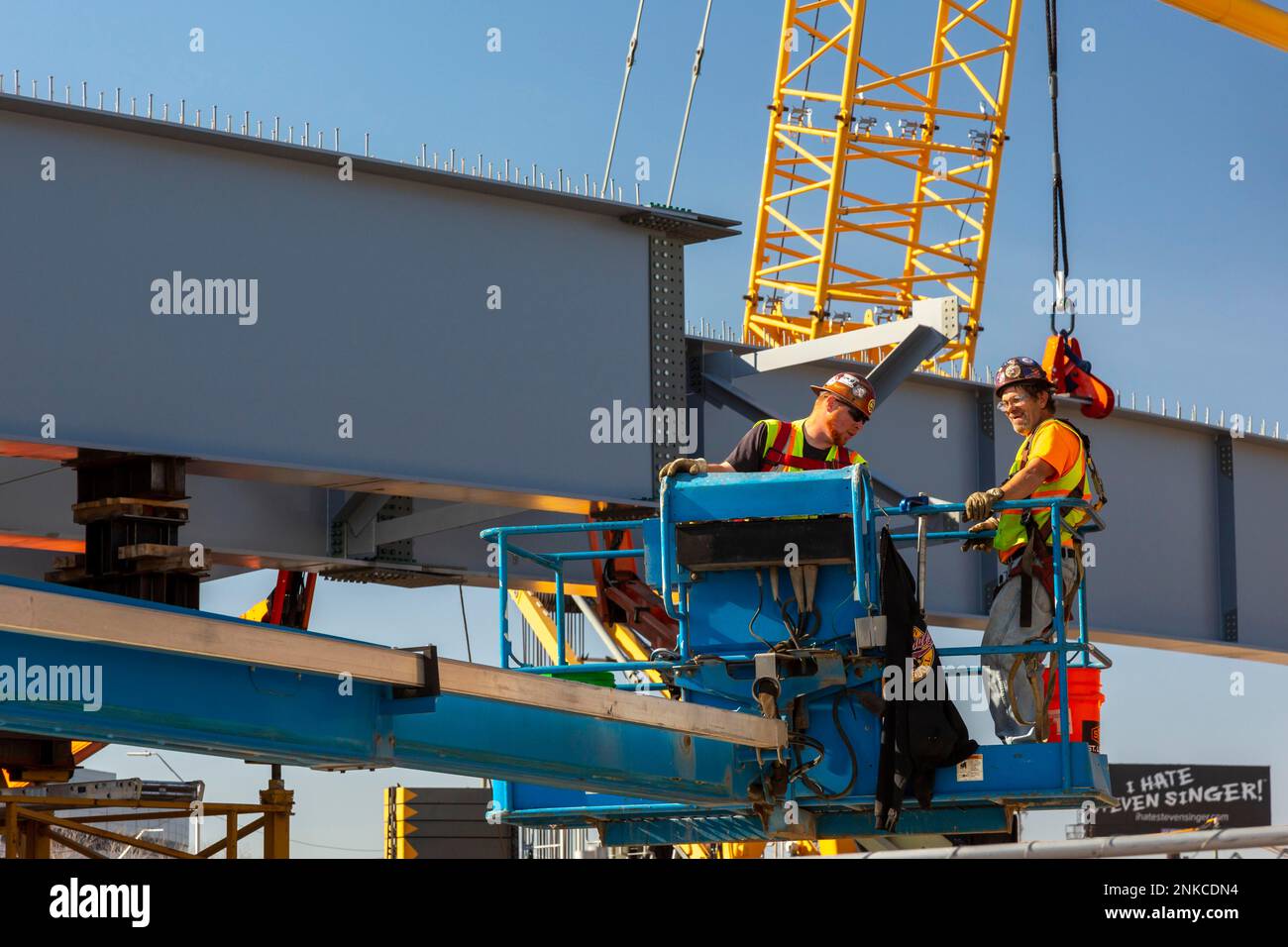 Detroit, Michigan USA, 24 October 2022, Construction of the freeway ...