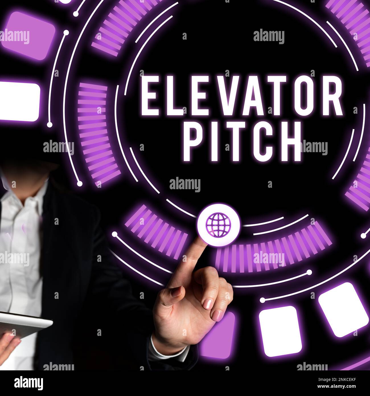 Sign displaying Elevator Pitch. Concept meaning A persuasive sales ...