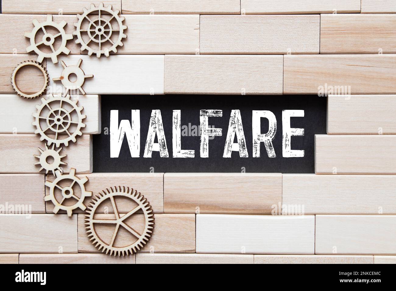 Businessman hand touching WALFARE FUNCTION button on virtual screen ...