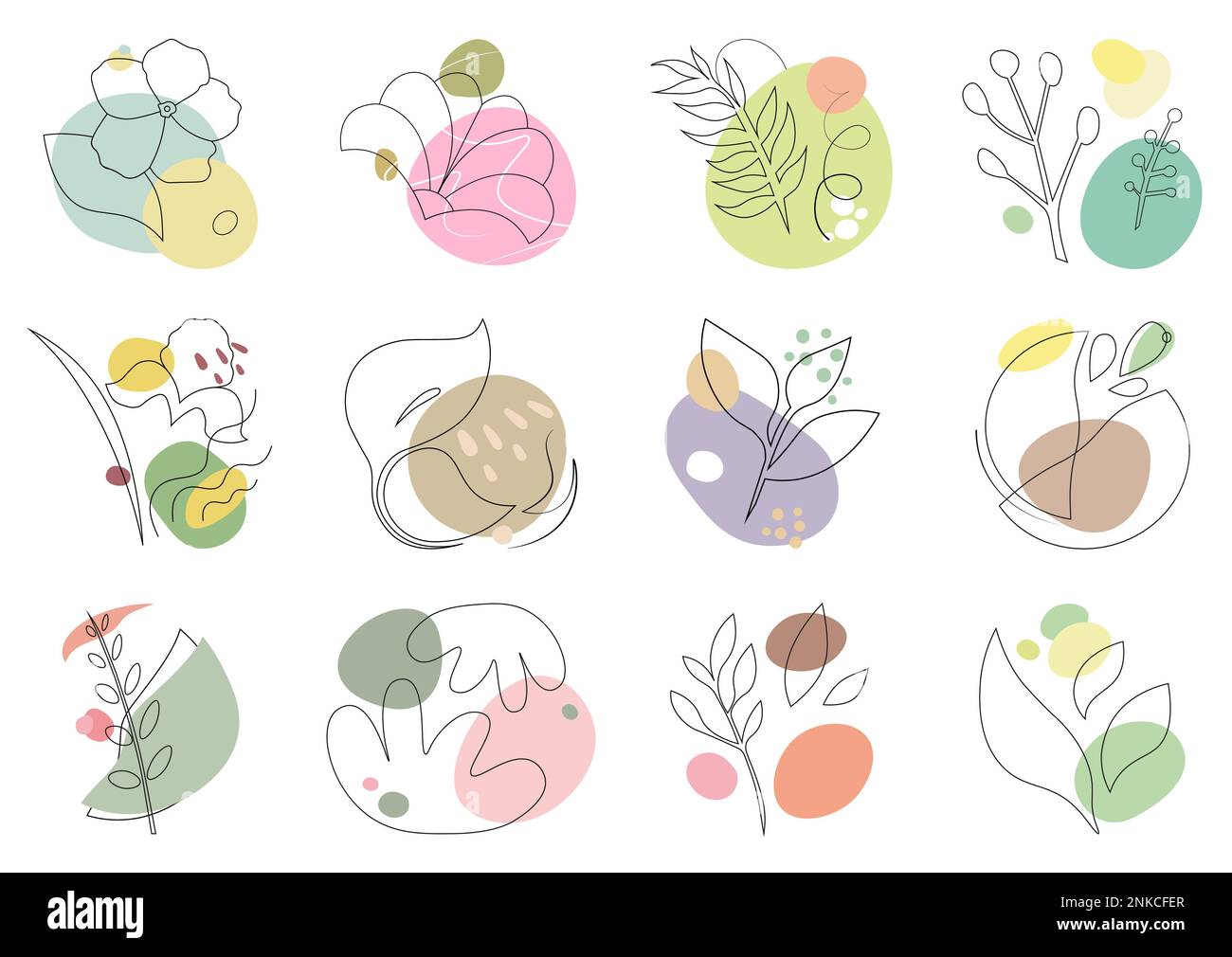 Set Of Floral Composition. Design Elements With Herb Vector ...