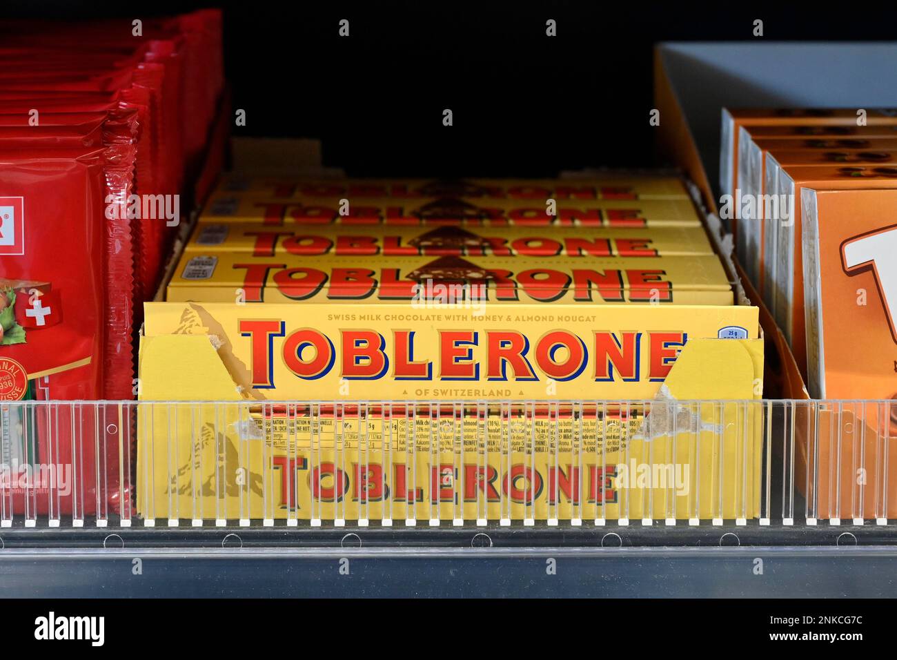 Toblerone chocolate sales shelf Stock Photo - Alamy