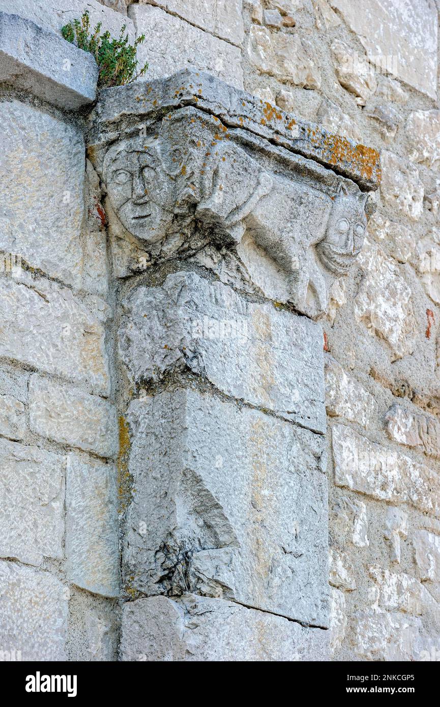 Relief on capital of a pilaster with representation of man and animals ...