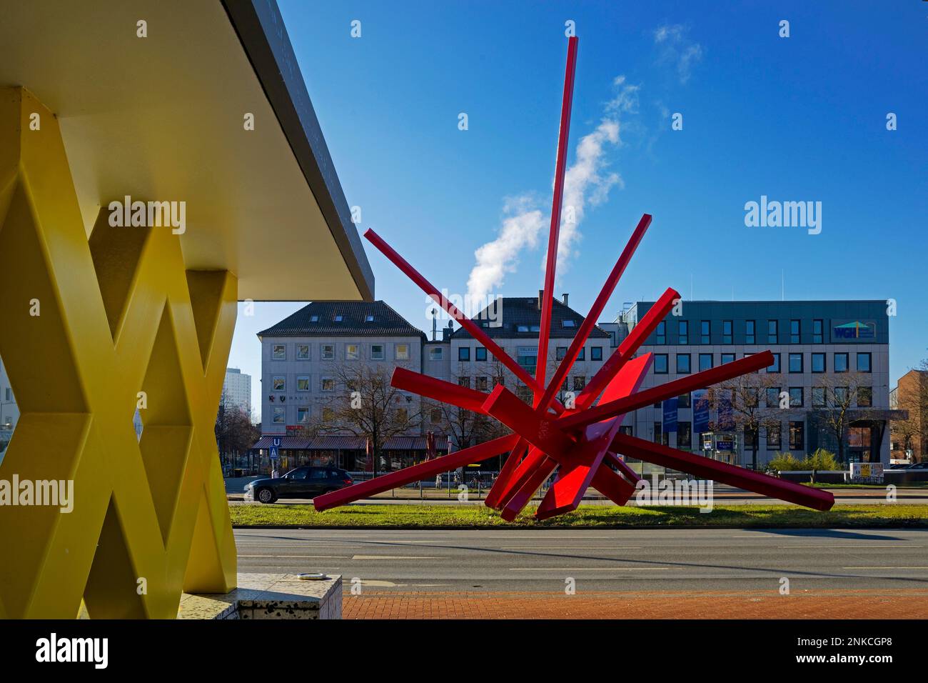 Koenigsworther Platz with the artwork Symphony in Red by John Raymond ...