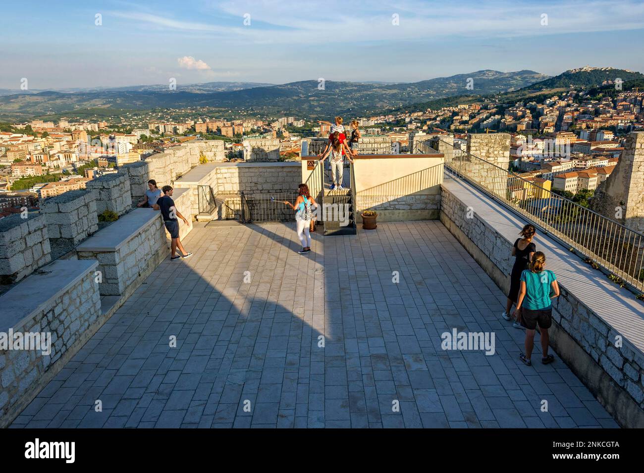 Viewing terrace of Castello Monforte, Campobasso, Molise, Italy Stock ...