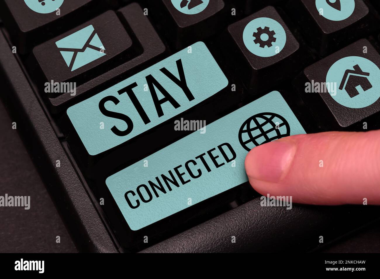 Hand writing sign Stay Connected. Business concept To keep ...