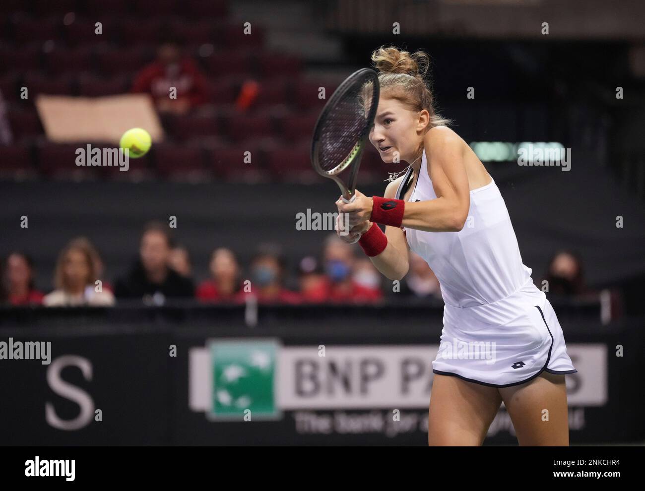 Latvia's Daniela Vismane returns to Canada's Leylah Annie Fernandez ...