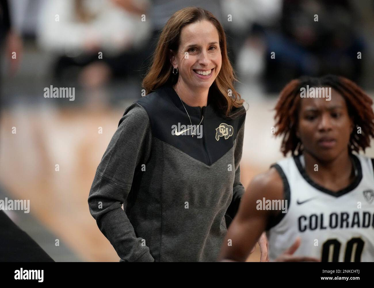 Colorado head coach JR Payne directs her players in the first half of ...