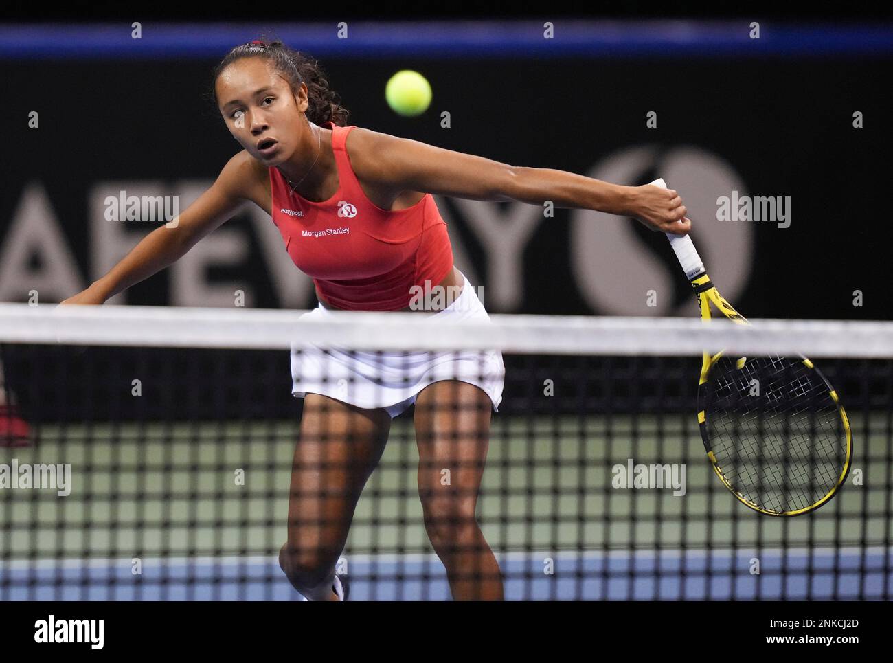Canada's Leylah Annie Fernandez returns to Latvia's Daniela Vismane ...