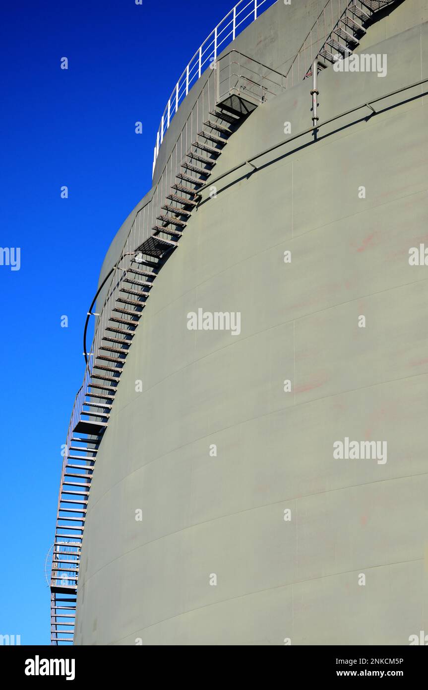 Stairs, tank farm for mineral oil Stock Photo - Alamy