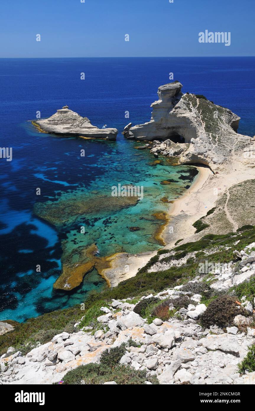 Cape Pertusato in the Bouche de Bonifacio nature park Park, in the ...