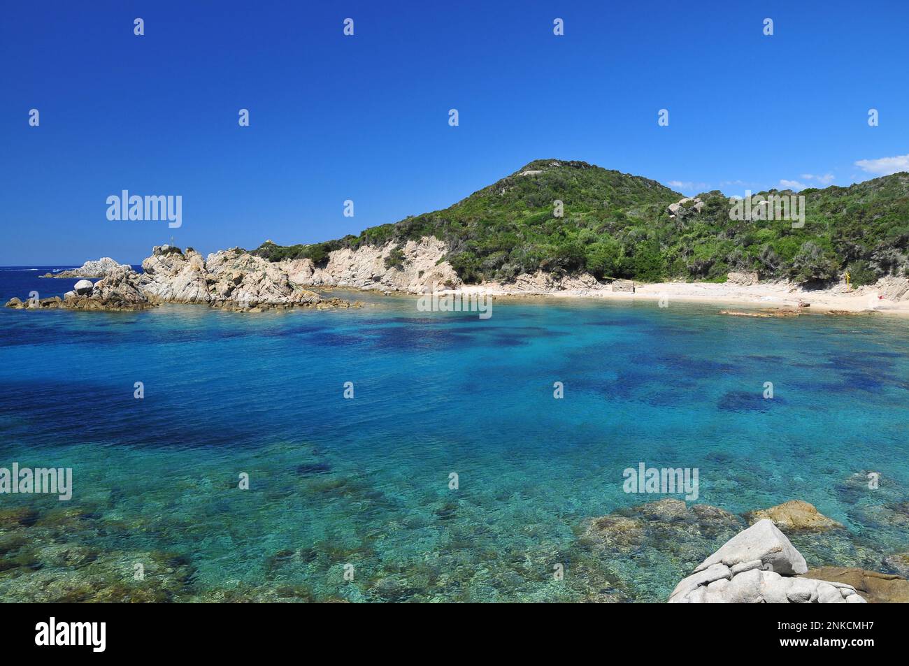 Beach in the Bouche de Bonifacio nature park Park in the south of ...