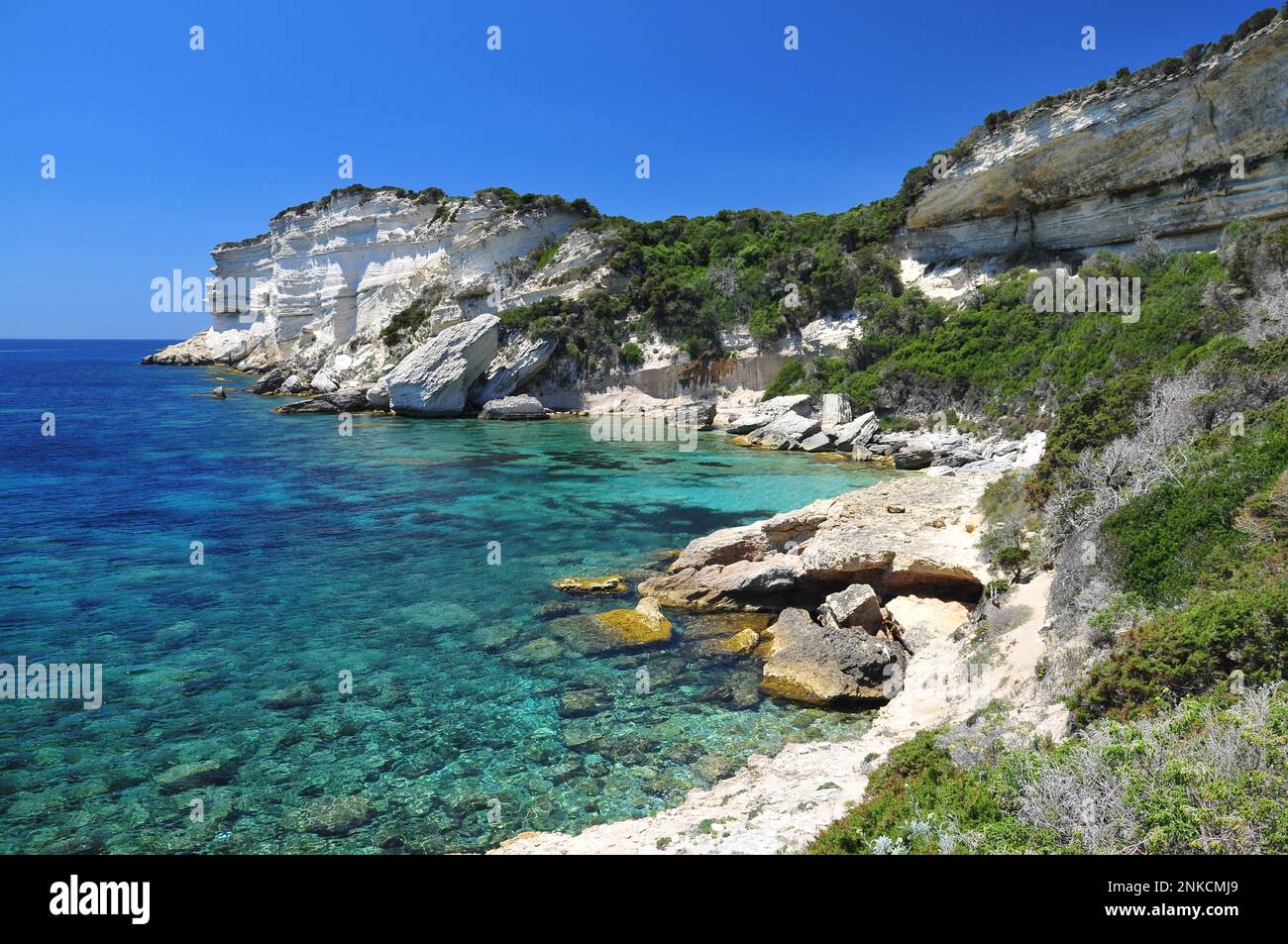 Cliffs in the Bouche de Bonifacio nature park Park in the south of ...