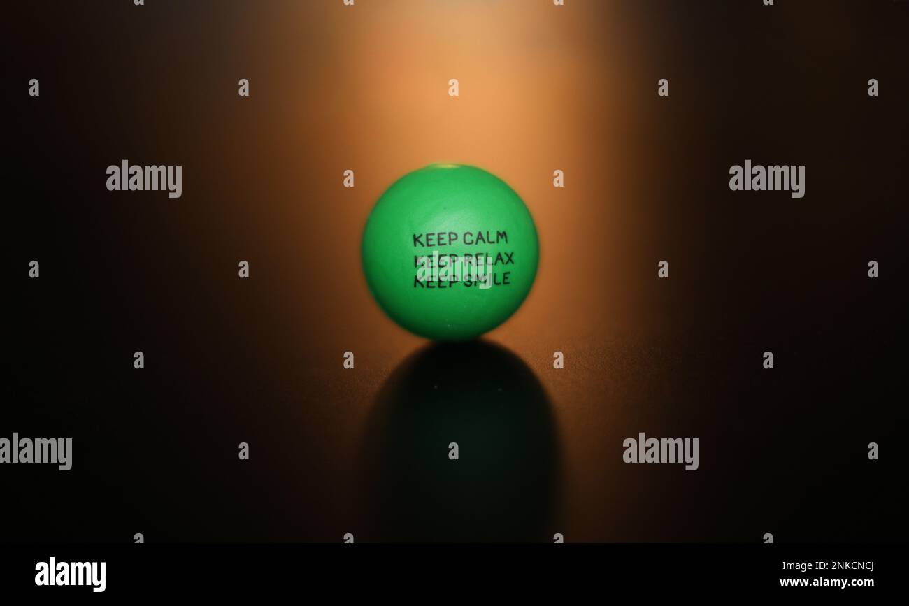 Stress Ball showing daily motivational messages stress less Stock Photo ...