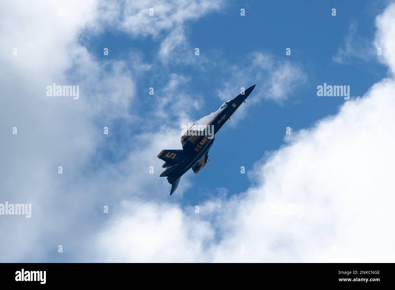 U.S. Navy Blue Angel 5 performs a stunt as part of the 2022 Kaneohe Bay ...