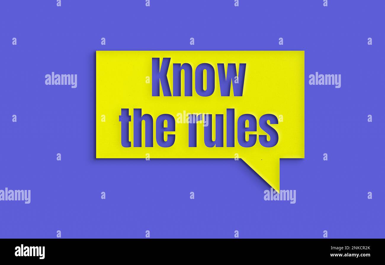 know the rules bubble Stock Photo - Alamy