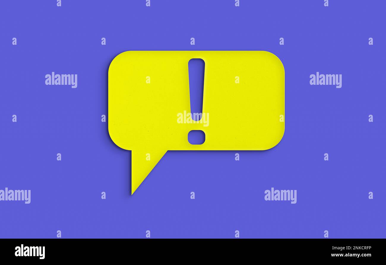 Exclamation mark icon attention bubble hi-res stock photography and ...