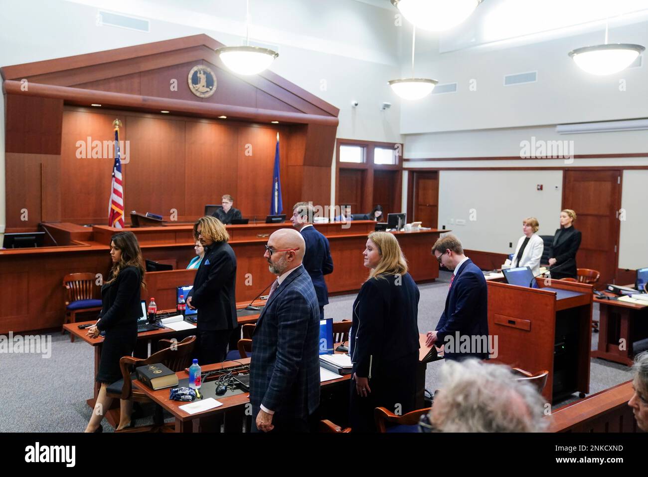 Judge Penney Azcarate presides as actress Amber Heard, far right and ...