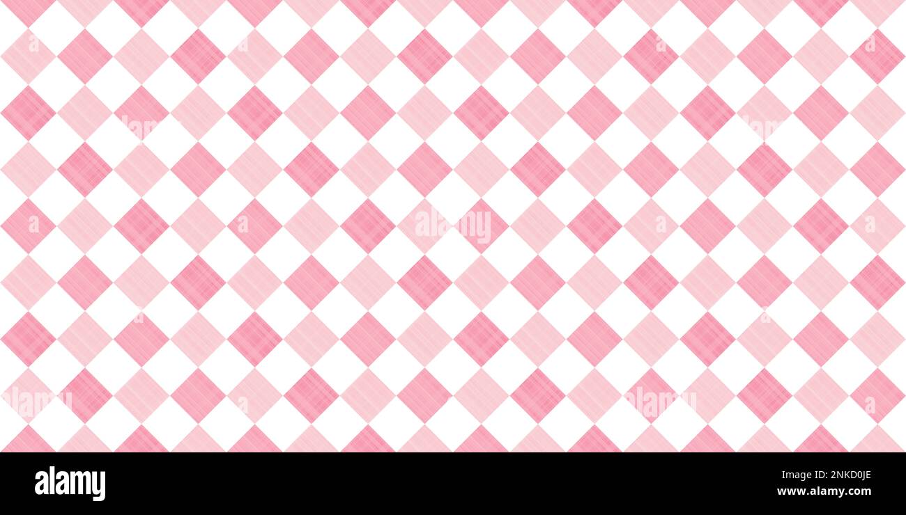 Seamless diagonal gingham checker pattern in pastel pink and white ...