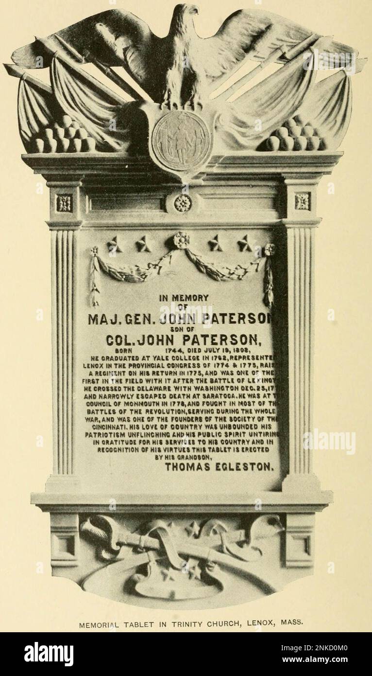 Tablet placed at Trinity Church in Lenox Stock Photo - Alamy