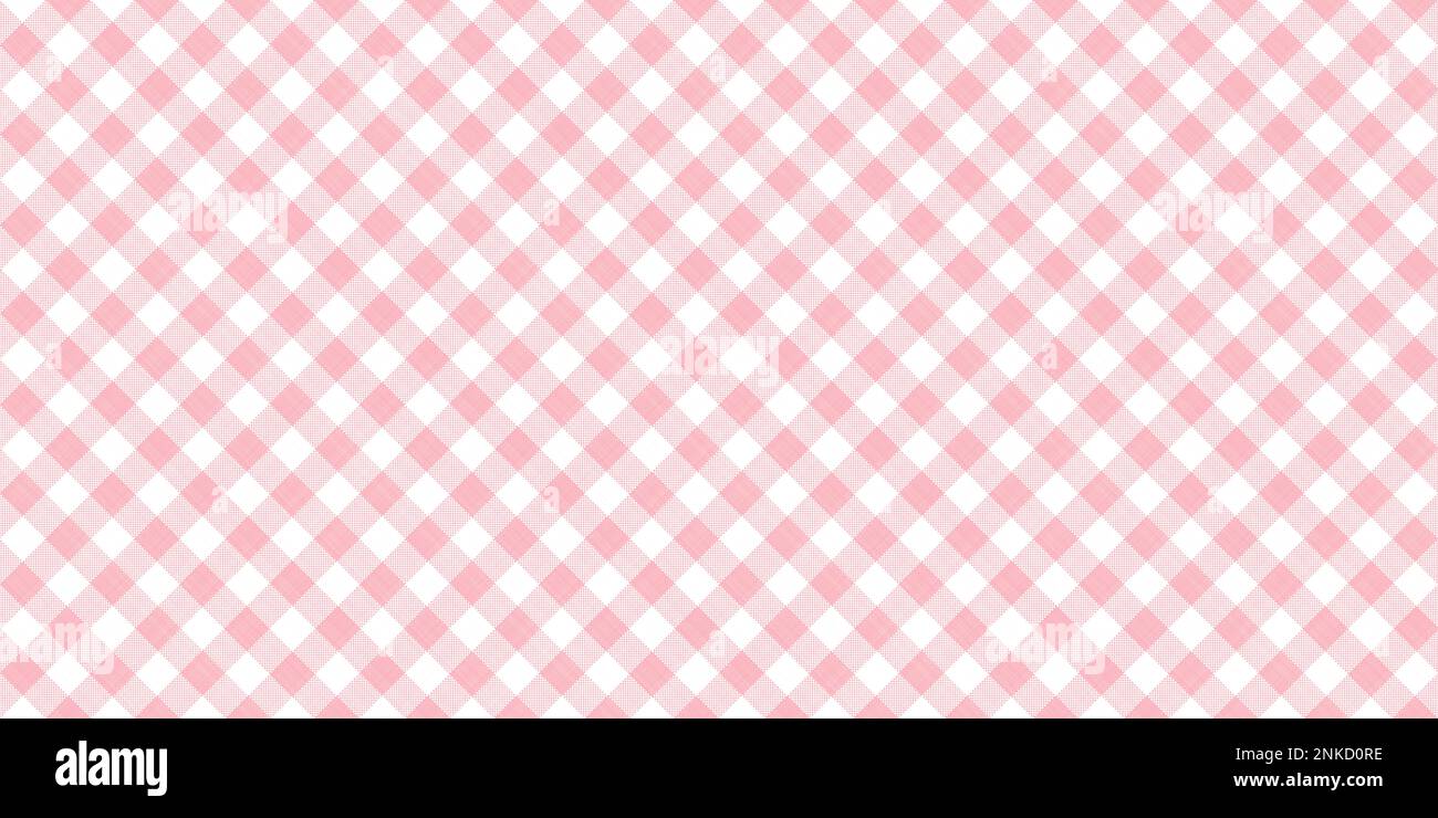 Seamless diagonal gingham checker pattern in pastel pink and white ...